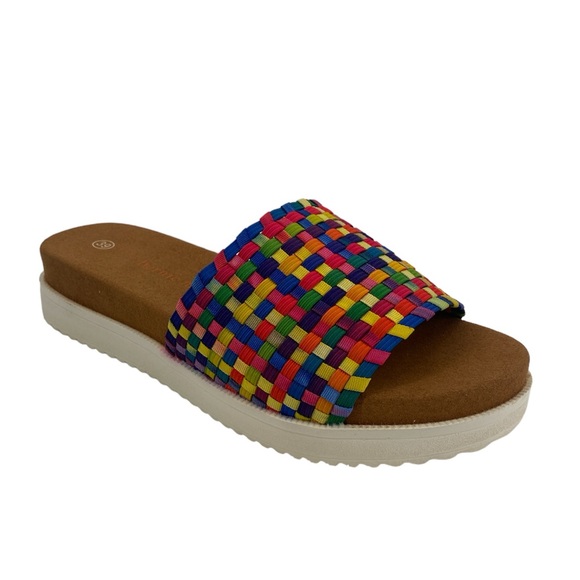 bernie mev. | Shoes | Bernie Mev Hot Pink Blue Mosaic Capri Sandal Size ...